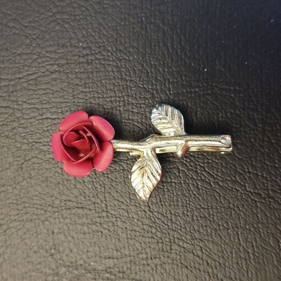 Jewelry | Vintage Red Rose Pinbrooch | Poshmark